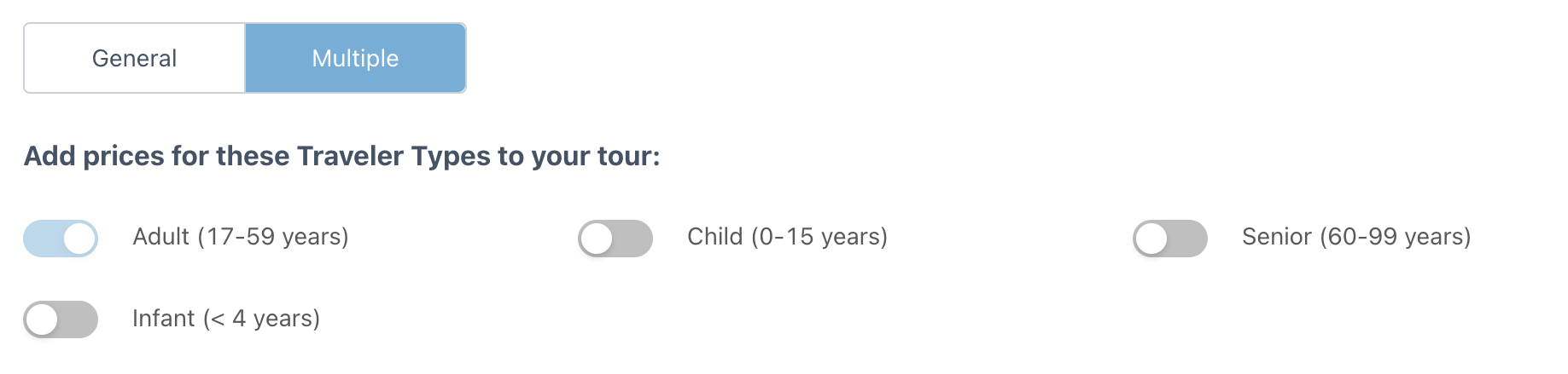 How to Enable Traveler Types at a Tour Level?
